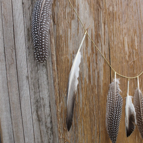 Natural Feather Garland Feather Garland Wedding Decor Boho - Etsy