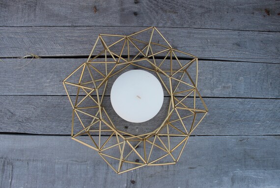 Geometric Centerpiece Himmeli Inspired Candle Wreath Candle | Etsy