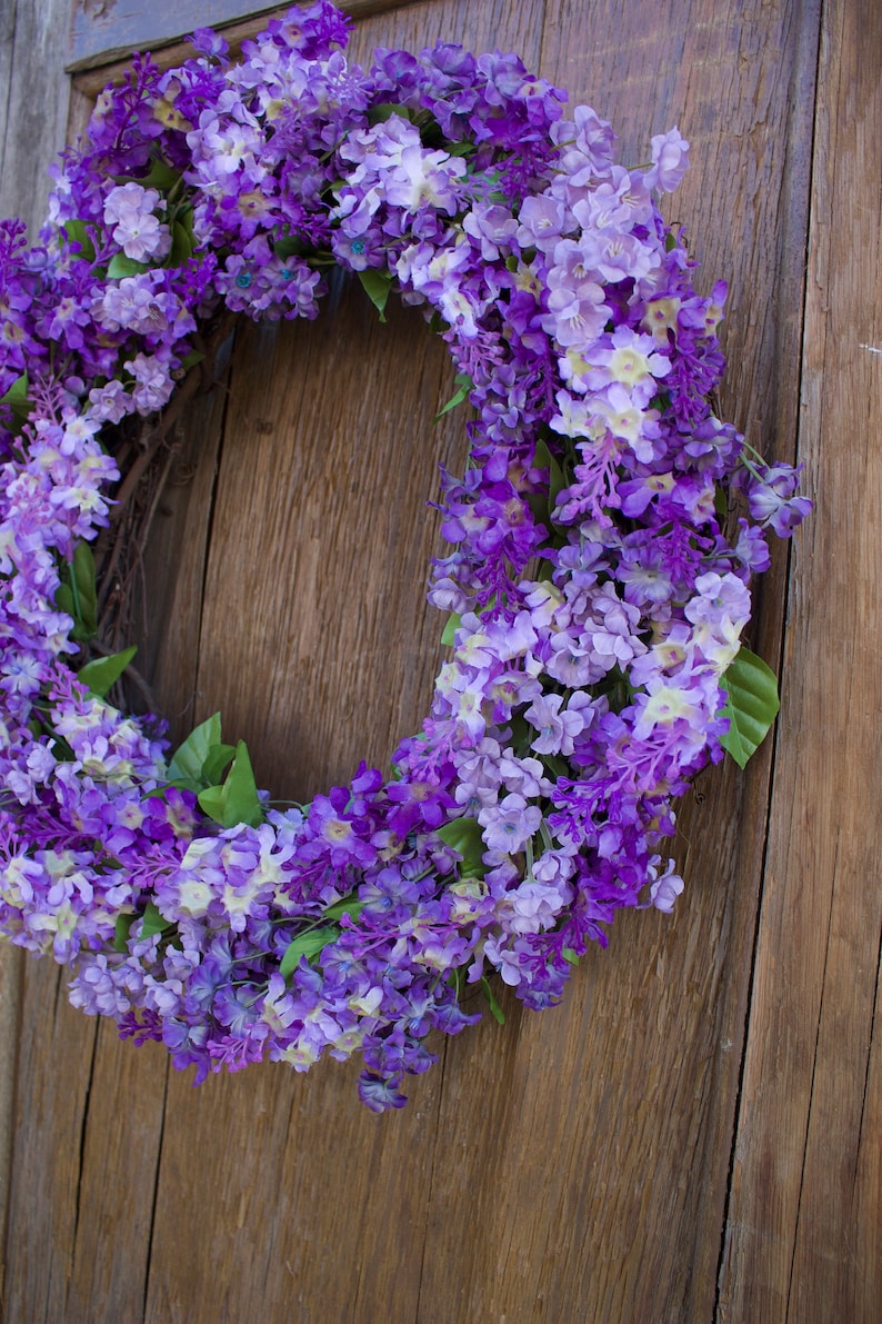 Spring Wreath Lilac Wreath Purple Wreath Floral Wreath | Etsy