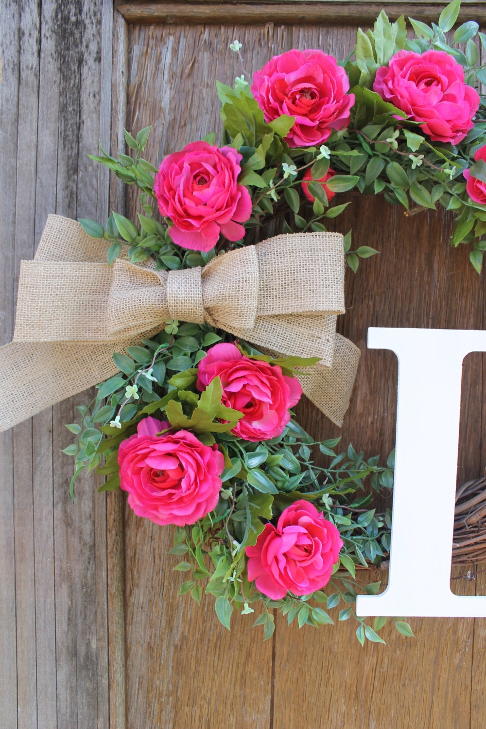 Initial Wreath, Monogram Wreath, Personalized Wreath, Front Door Wreath ...