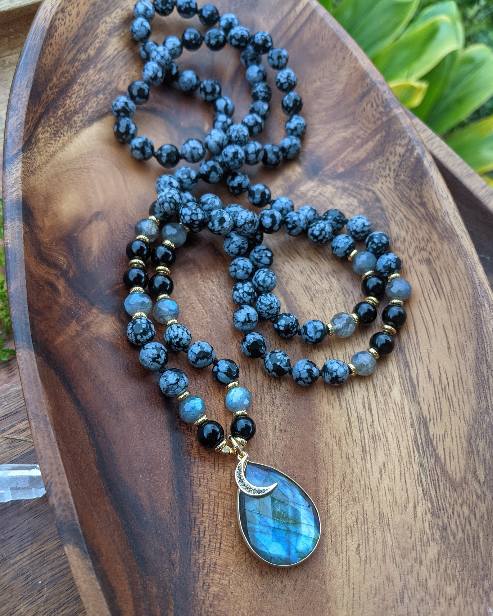 INTUITIVE EMPATH Moon Goddess Mala Beads 108 Obsidian | Etsy