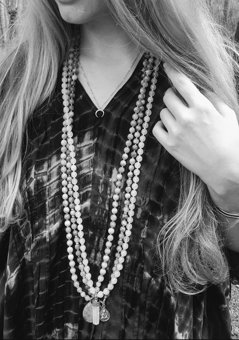 INTUITIVE EMPATH Moon Goddess Mala Beads 108 Obsidian | Etsy