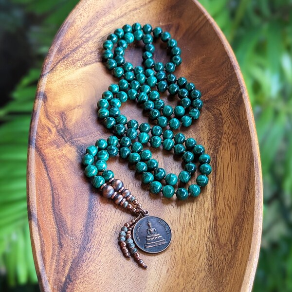 Malachite Mala - Etsy