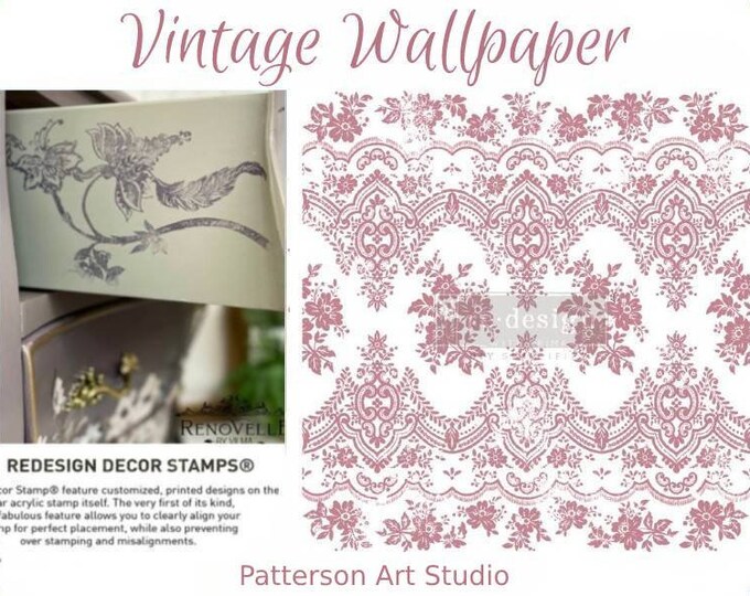 Redesign With Prima 12 X12 Clear Cling Decor Stamp - Vintage Wallpaper ...