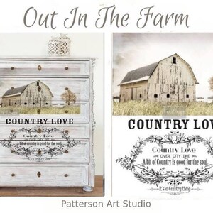 Rub on Furniture Barn Transfer Farmhouse Decal Redesign with | Etsy