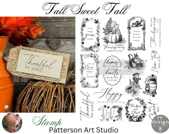 FALL SWEET FALL Stamp Set - Decor Stamp - Redesign With Prima Accent ...