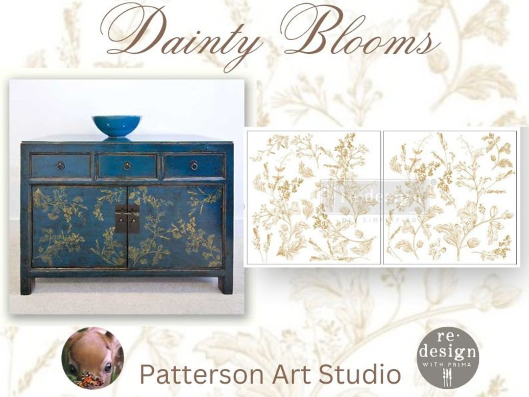New! DAINTY BLOOMS- Redesign With Prima Rub on New Maxi Sized Transfer ...