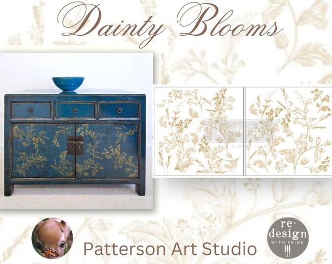New! DAINTY BLOOMS- Redesign With Prima Rub on New Maxi Sized Transfer ...