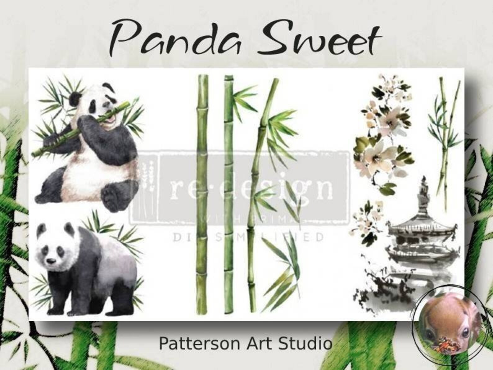 PANDA SWEET Redesign With Prima Rub on Small Transfer for - Etsy