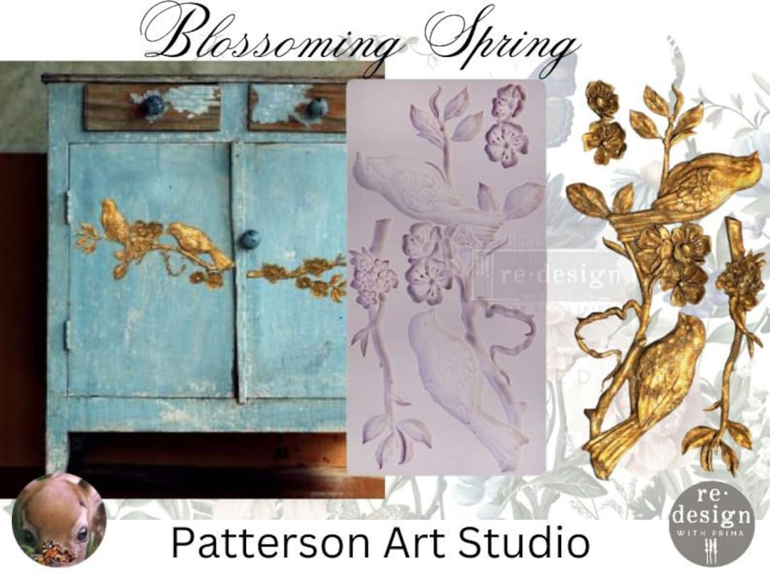 BLOSSOMING SPRING Silicone Mold Redesign With Prima Bird 5x10 Silicone ...