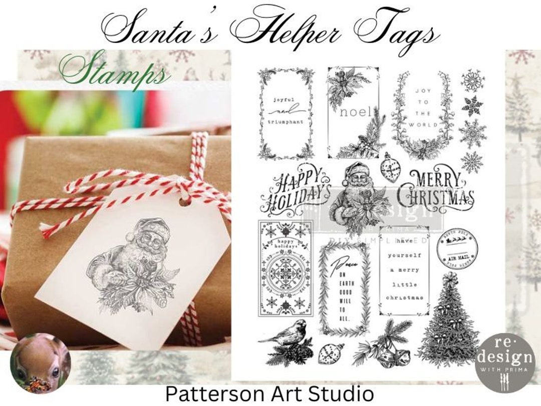 SANTA'S HELPER TAGS Stamp Set Decor Stamp Redesign With Prima Accent ...