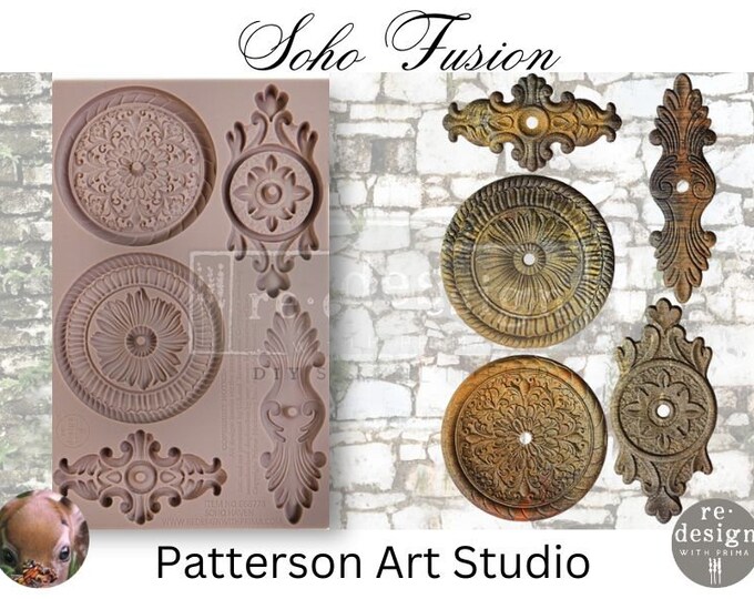 NEW Silicone Mold SOHO FUSION Redesign With Prima Hardware Accent Mould ...
