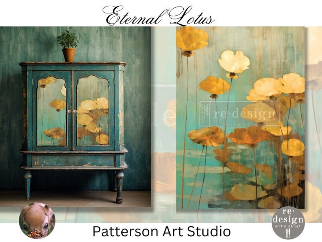 ETERNAL LOTUS - New! - Redesign With Prima A1 Decoupage Fiber - Fine ...