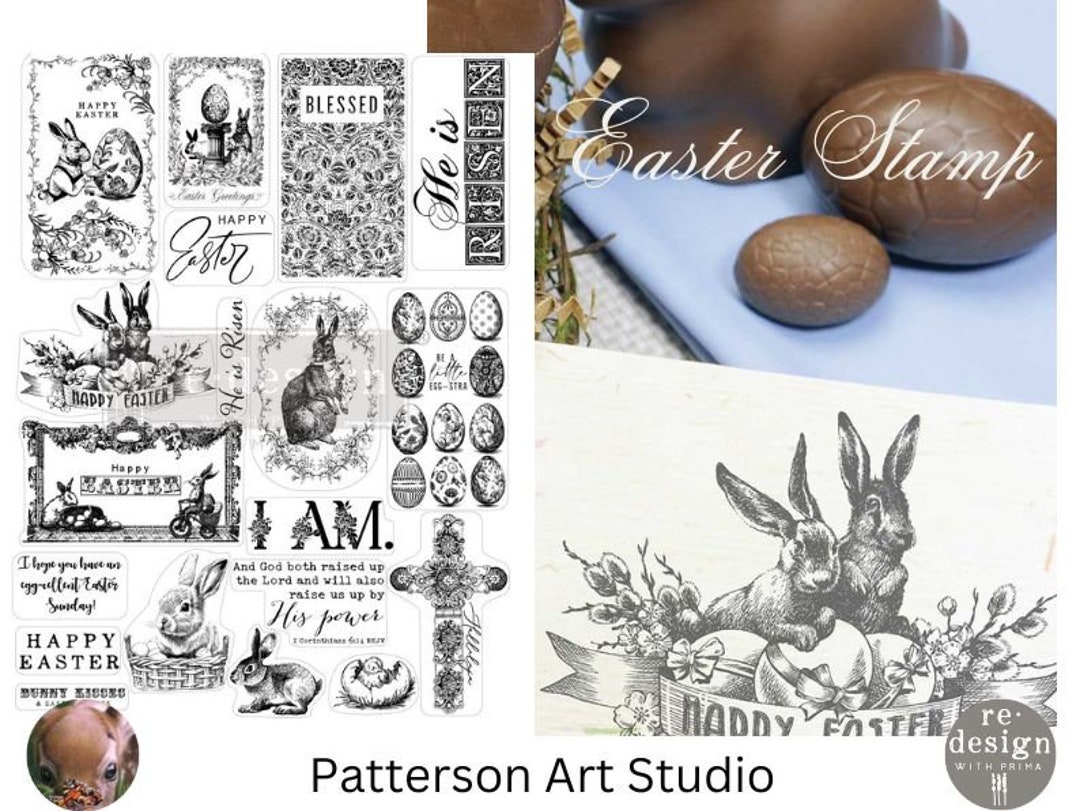 EASTER STAMP Set Decor Stamp Redesign With Prima Accent Stamp Holiday ...