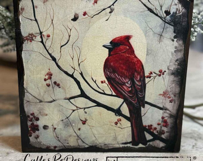 FESTIVE CARDINAL - New! - Redesign With Prima A3 Decoupage Fiber Multi ...