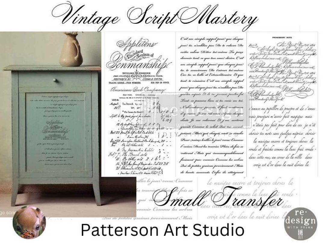 VINTAGE SCRIPT MASTERY - New! Redesign With Prima - Rub on Small ...