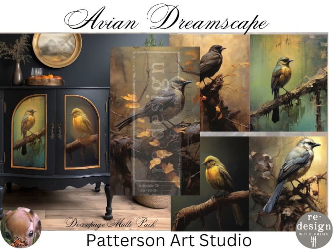 AVIAN DREAMSCAPE New Redesign With Prima Bird Decoupage Fiber Decor ...