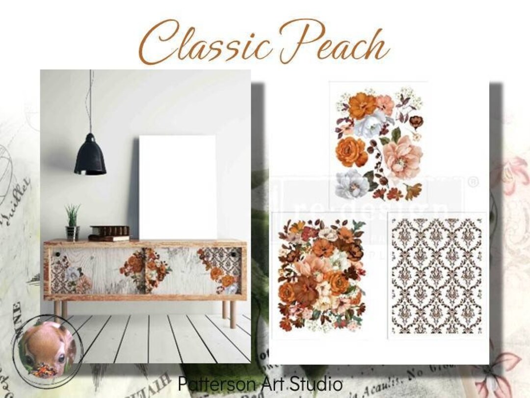 New CLASSIC PEACH Redesign With Prima Rub on Mid Sized Transfer for ...