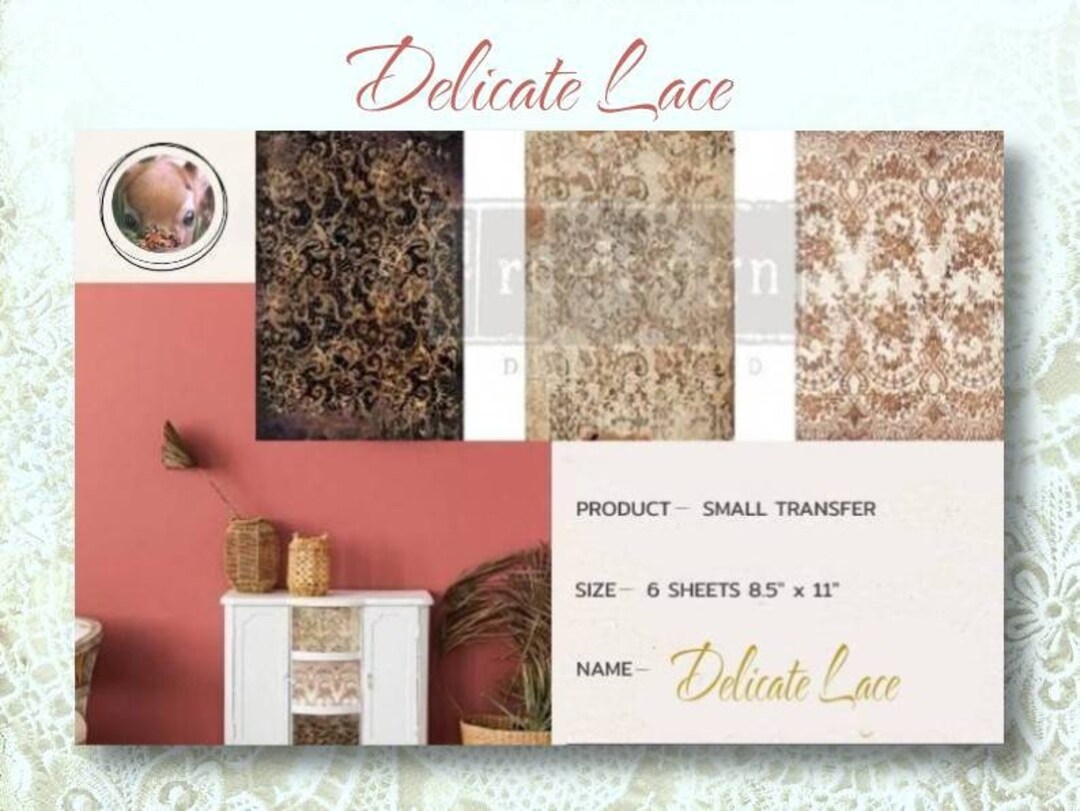 New DELICATE LACE Redesign With Prima Rub on Mid Sized Transfer for ...