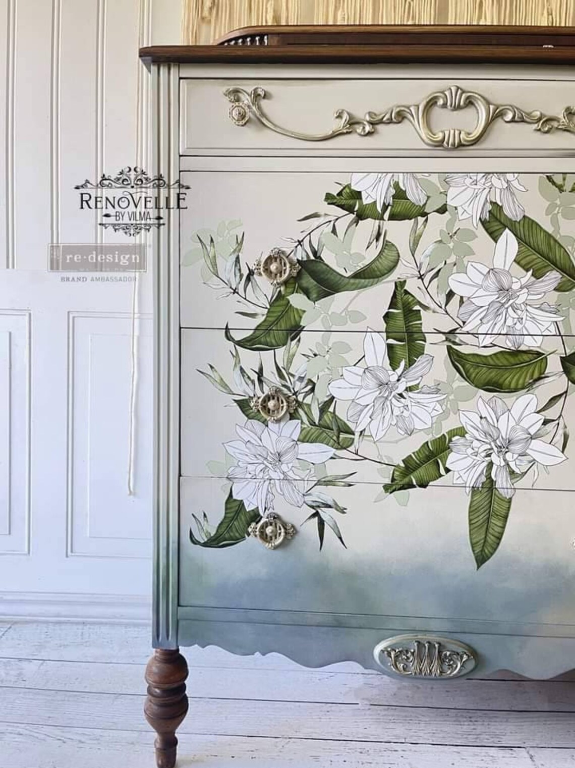 PEACEFUL GARDEN Rub on Flower Furniture Transfer Furniture - Etsy