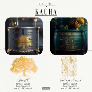 GROWTH NEW Kacha Nature Inspired Gold Foil Tree Rub on Furniture ...