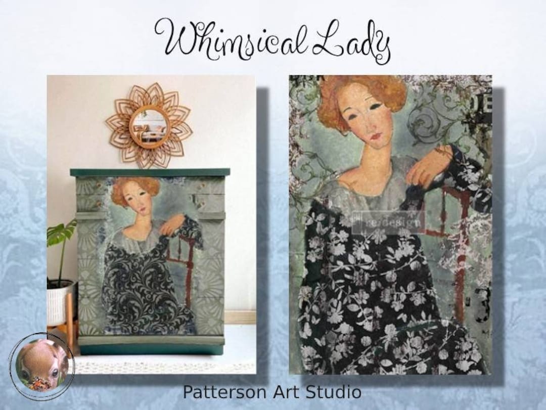 NEW! - WHIMSICAL LADY - New! Redesign With Prima A1 Decoupage Rice Fine ...