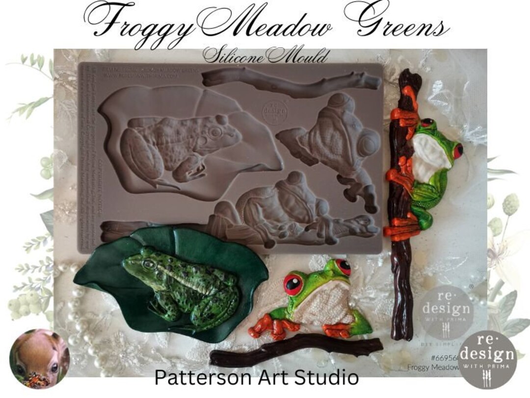 FROGGY MEADOW GREENS - New! Silicone Frog Mould by Redesign With Prima ...