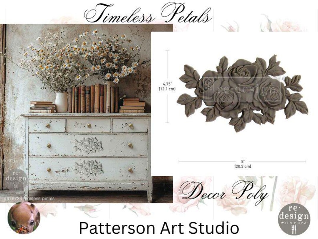 TIMELESS PETALS - New! Decor Poly Floral Bendable Furniture Appliqué ...