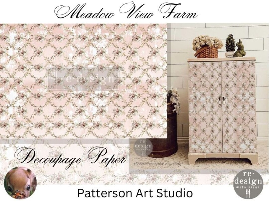 MEADOW VIEW FARM New Redesign With Prima Decoupage Tissue Fine Art ...