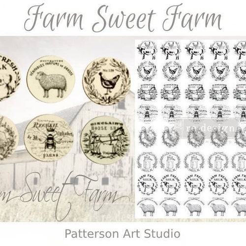 Farm Fresh Rub on No Water Transfer Redesign With Prima | Etsy