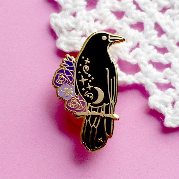 Crow Skull Pin - Etsy