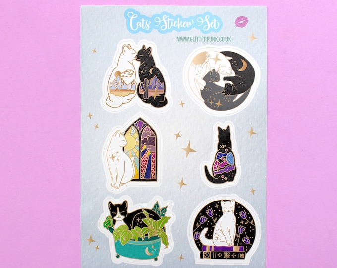 Cat Sticker Set Cat Lover Gift Stickers for Journals Wedding - Etsy