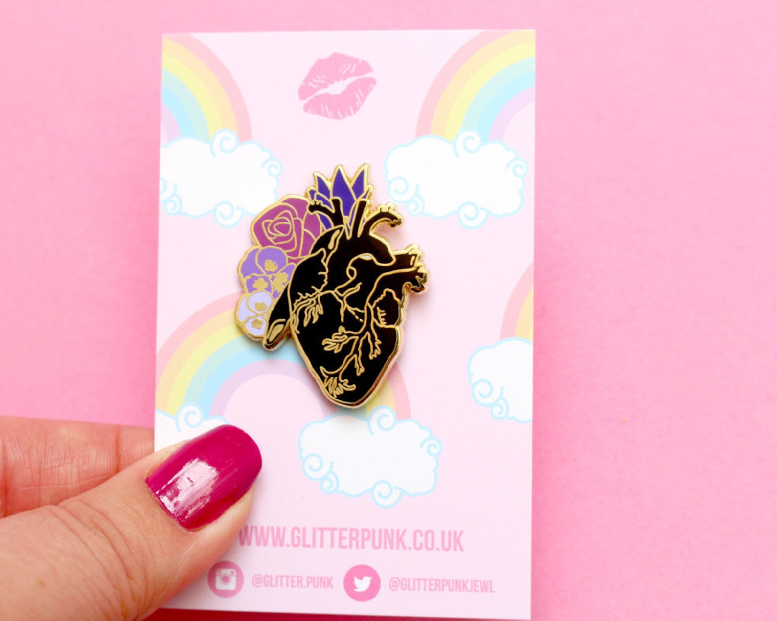 Anatomical Heart Enamel Pin Romantic Pin Romantic Pin Heart - Etsy