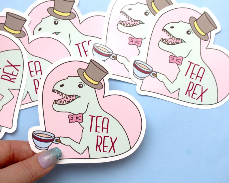 Tea Rex Sticker T-rex Tyrannosaurus Rex Tea Lover Sticker Tea Lover ...