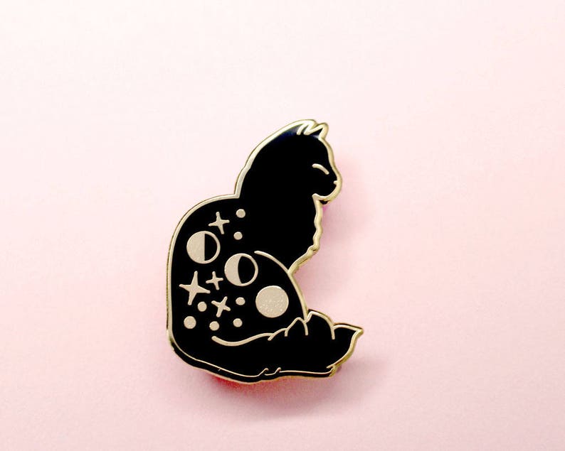 Celestial Cat Enamel Pin Star Cat Starry Cat Moon Phases - Etsy Canada