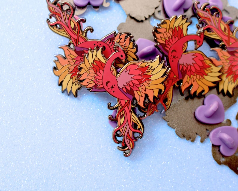 Phoenix Enamel Pin Phoenix Pin Magical Pin Magic Pin - Etsy