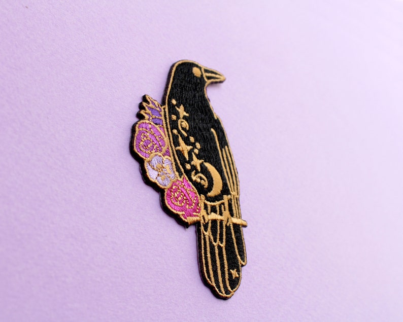 Crow Patch Iron on Patch Embroidered Patch Back Patch Bird | Etsy