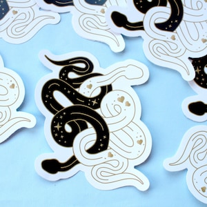 Snake Sticker Laptop Sticker Black and White Gothic Sticker Animal ...