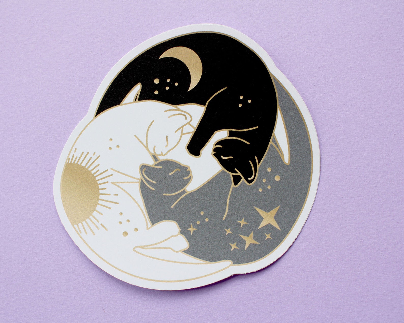 Trio of Cats Sticker Laptop Sticker Cute Vinyl Sticker Black - Etsy UK