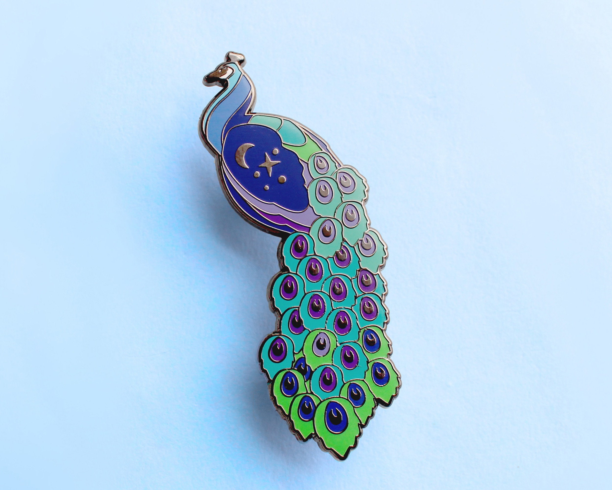 Peacock Enamel Pin Bird Pin Blue Enamel Pin Peacock Jewellery - Etsy UK