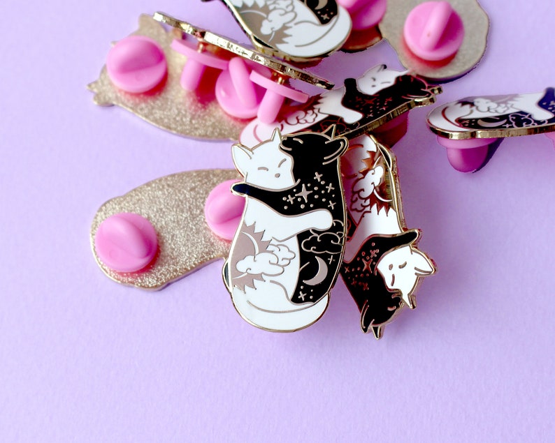 Enamel Cat Pin, Cat Lapel Pin, - Etsy UK