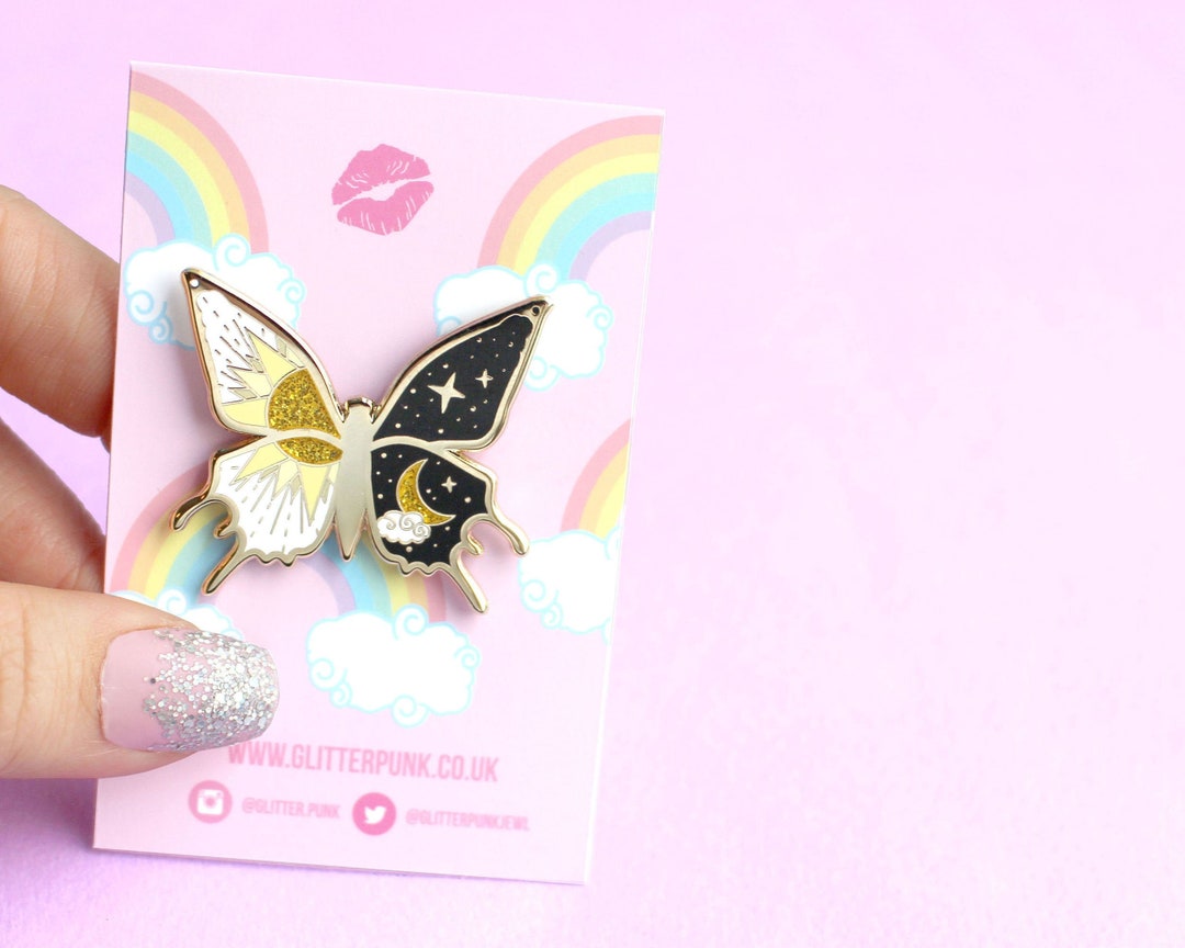 Butterfly Enamel Pin Brooch Gift Celestial Enamel Pin Astrology Pin ...