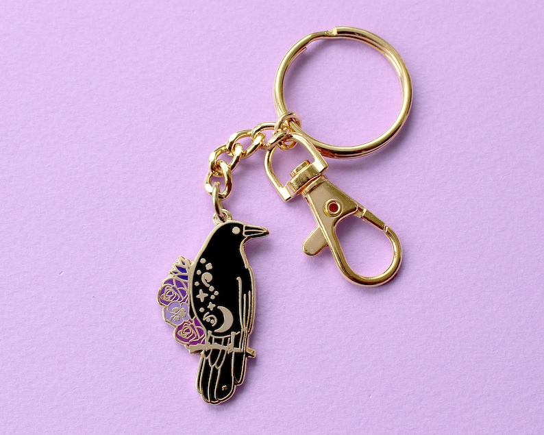 Crow Keychain Bird Keychain Cute Keychain Bird Lover Witch - Etsy UK