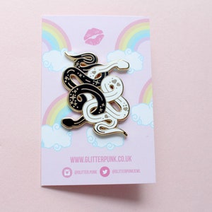 Black and White Snake Enamel Pin Gothic Pin Animal Pin Reptile Pin ...