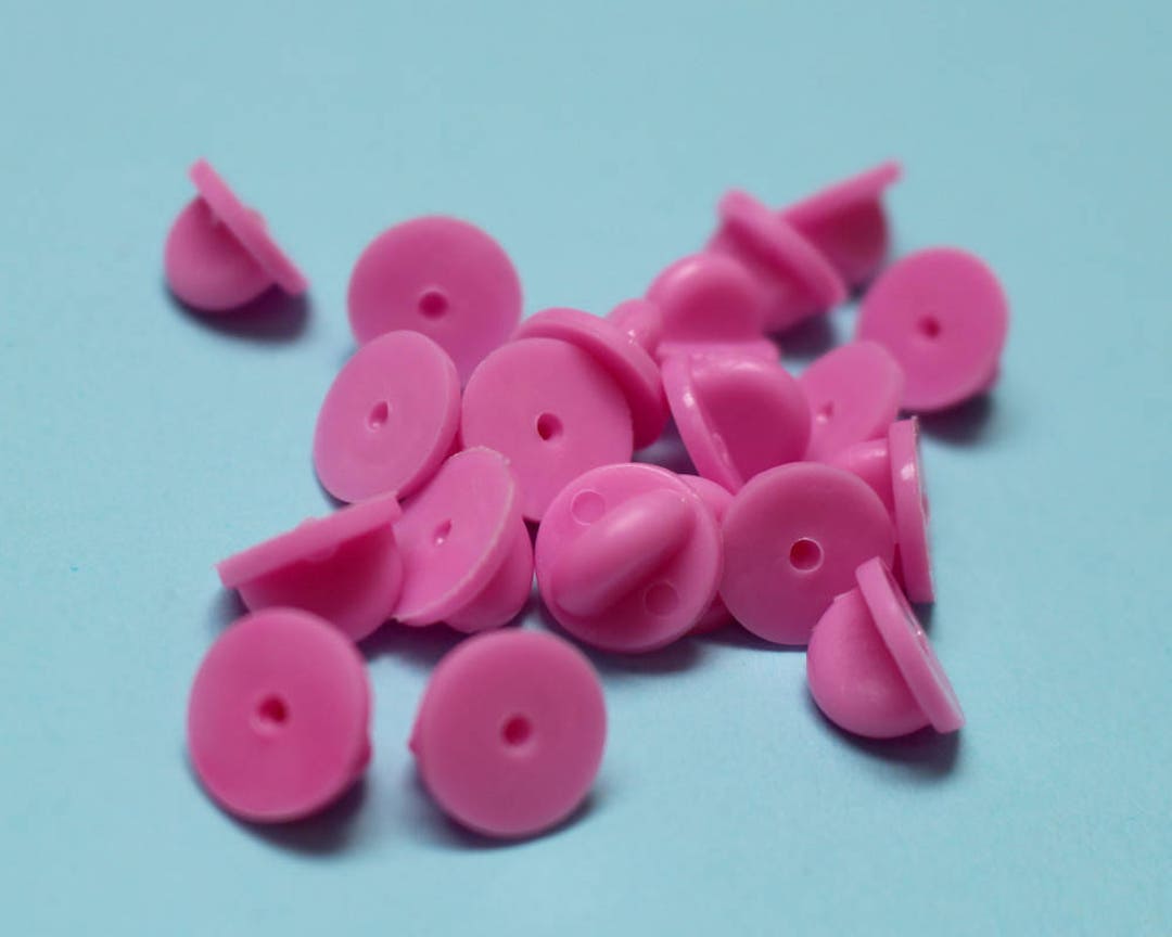 Pink Rubber Pin Back - Pack of 5 or 10 | Pink Pin Clutches - Etsy