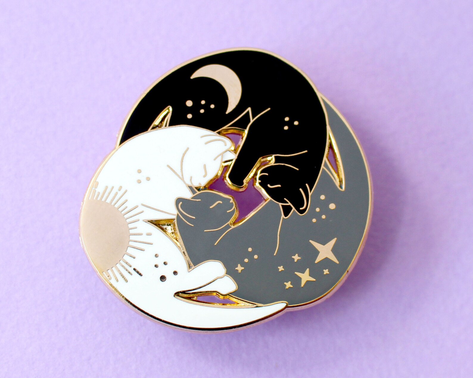 Trio of Cats Enamel Pin Cat Enamel Pin Black Cat Pin Celestial | Etsy UK
