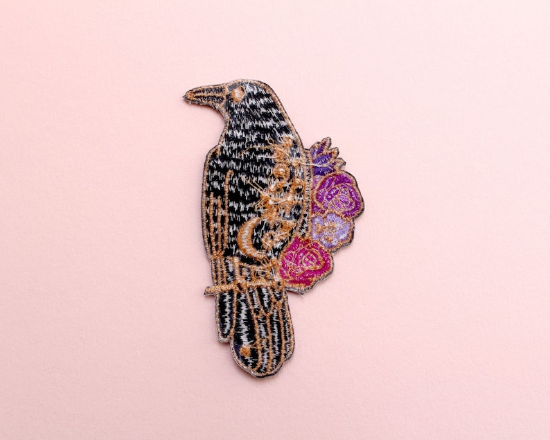Crow Patch Iron on Patch Embroidered Patch Back Patch Bird - Etsy