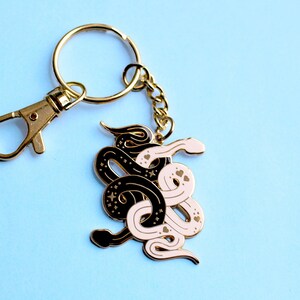 Snake Key Chain Keychain Black and White Gothic Key Chain Key Ring ...