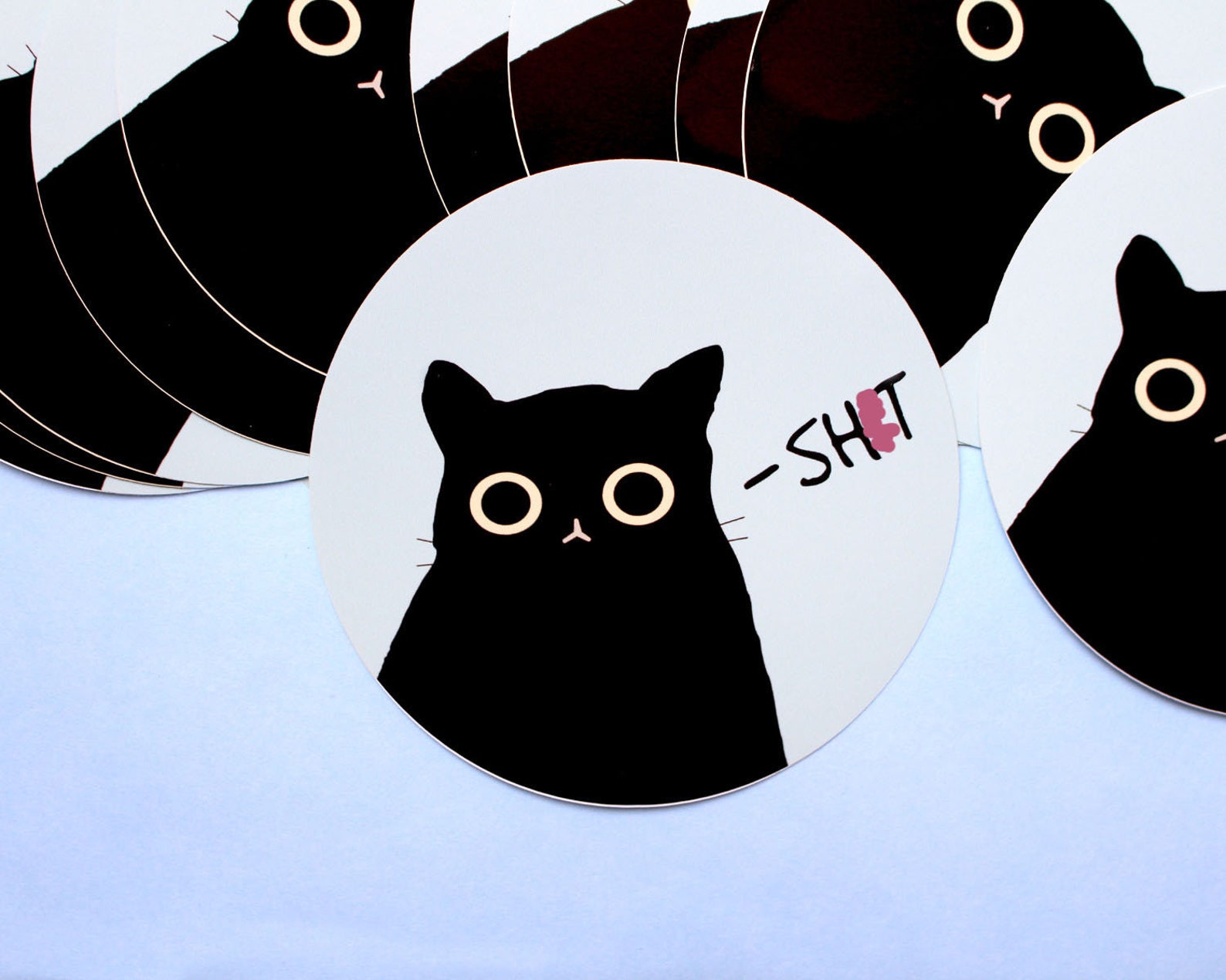 Sht Cat sticker Sweary cat Funny cat sticker Black cat Oh | Etsy