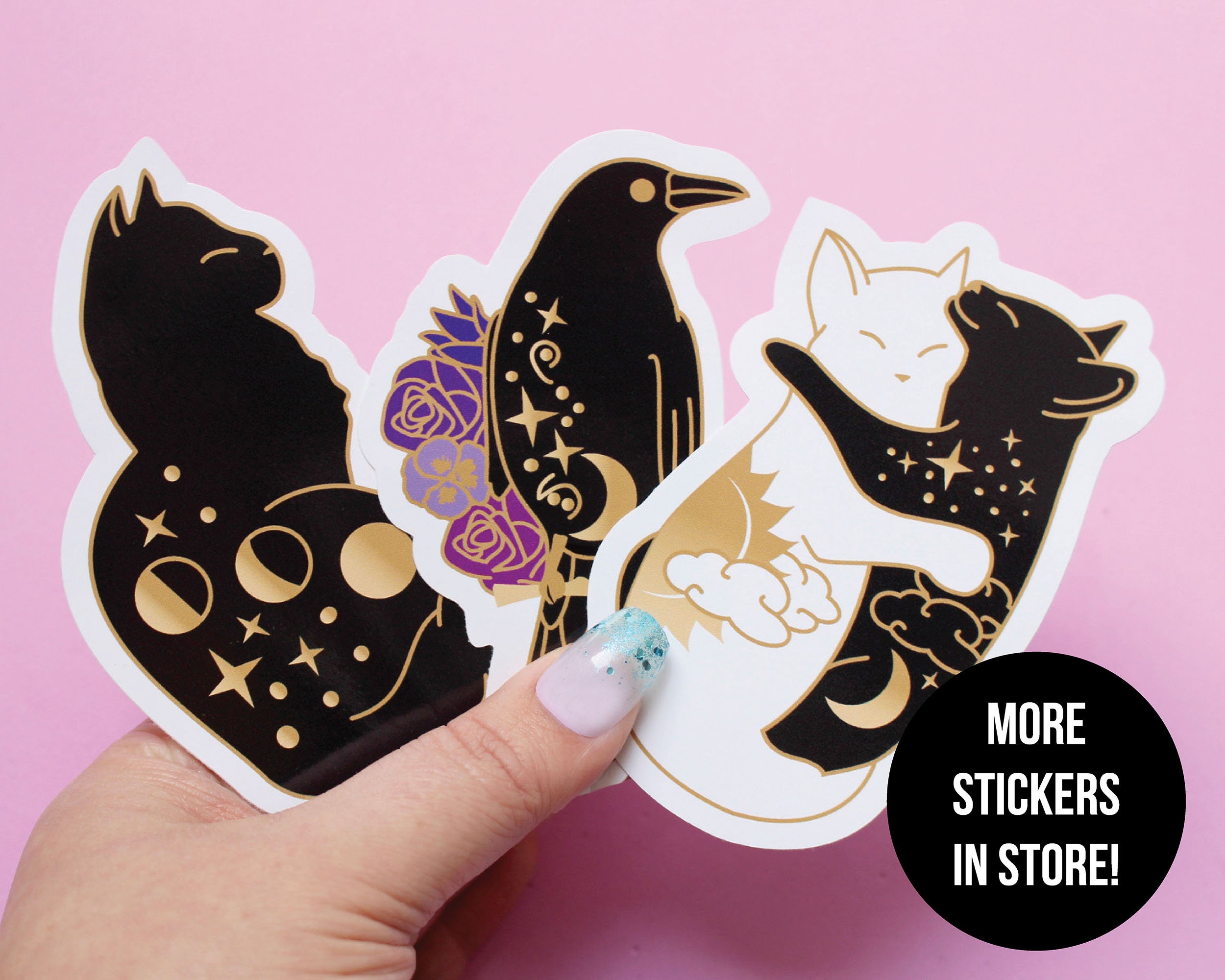 Sht Cat sticker Sweary cat Funny cat sticker Black cat Oh | Etsy